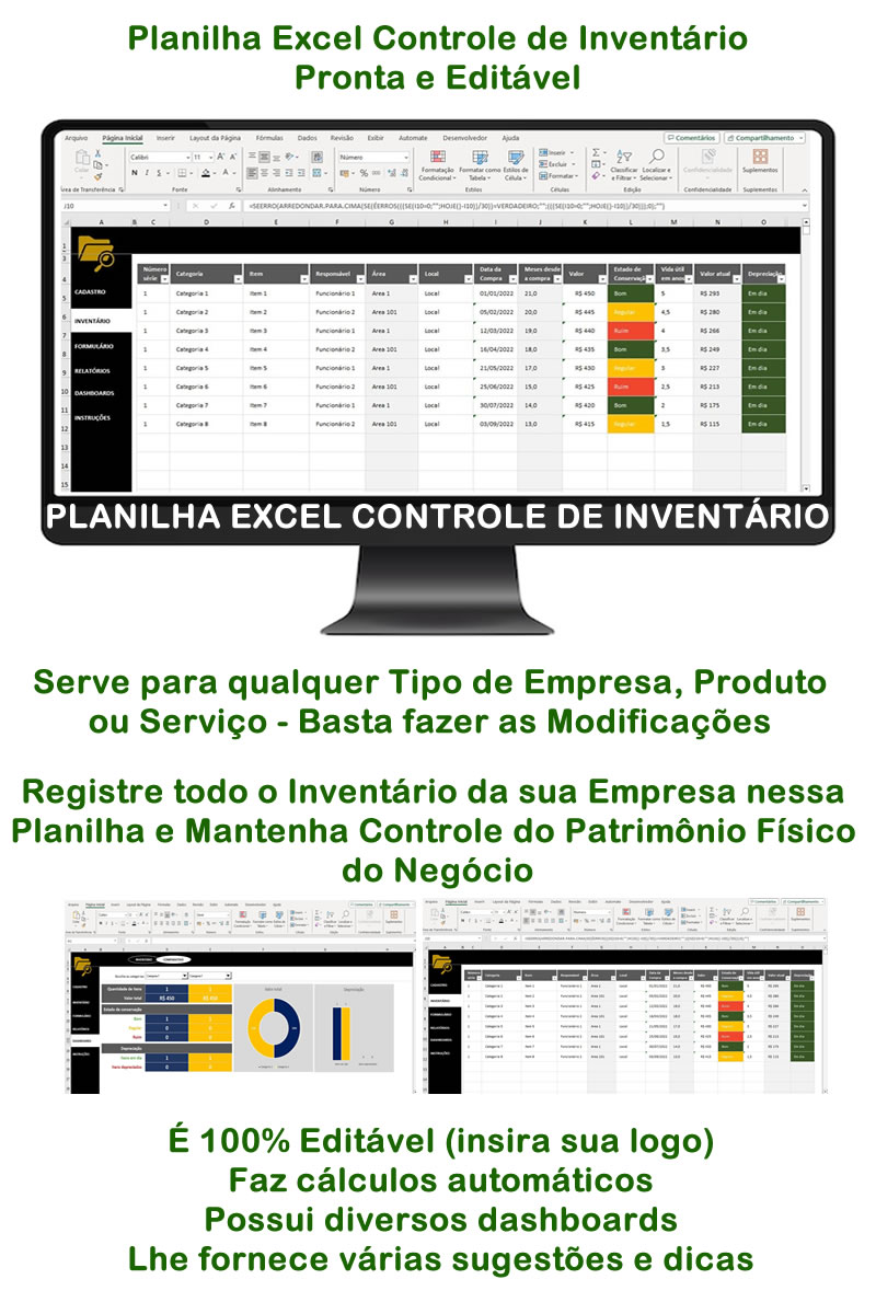 Controle de Inventário Planilha Excel – Planilhas Excel