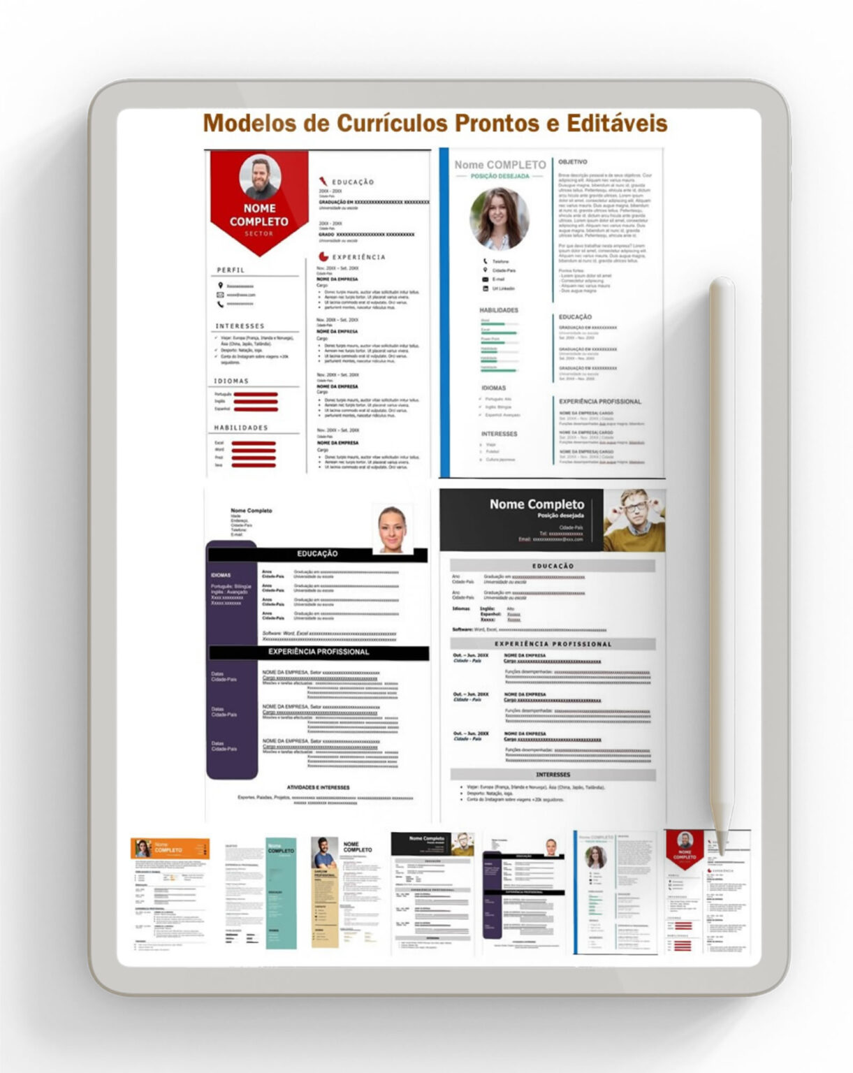 Modelos de Currículos Prontos e Editáveis – Planilhas Excel