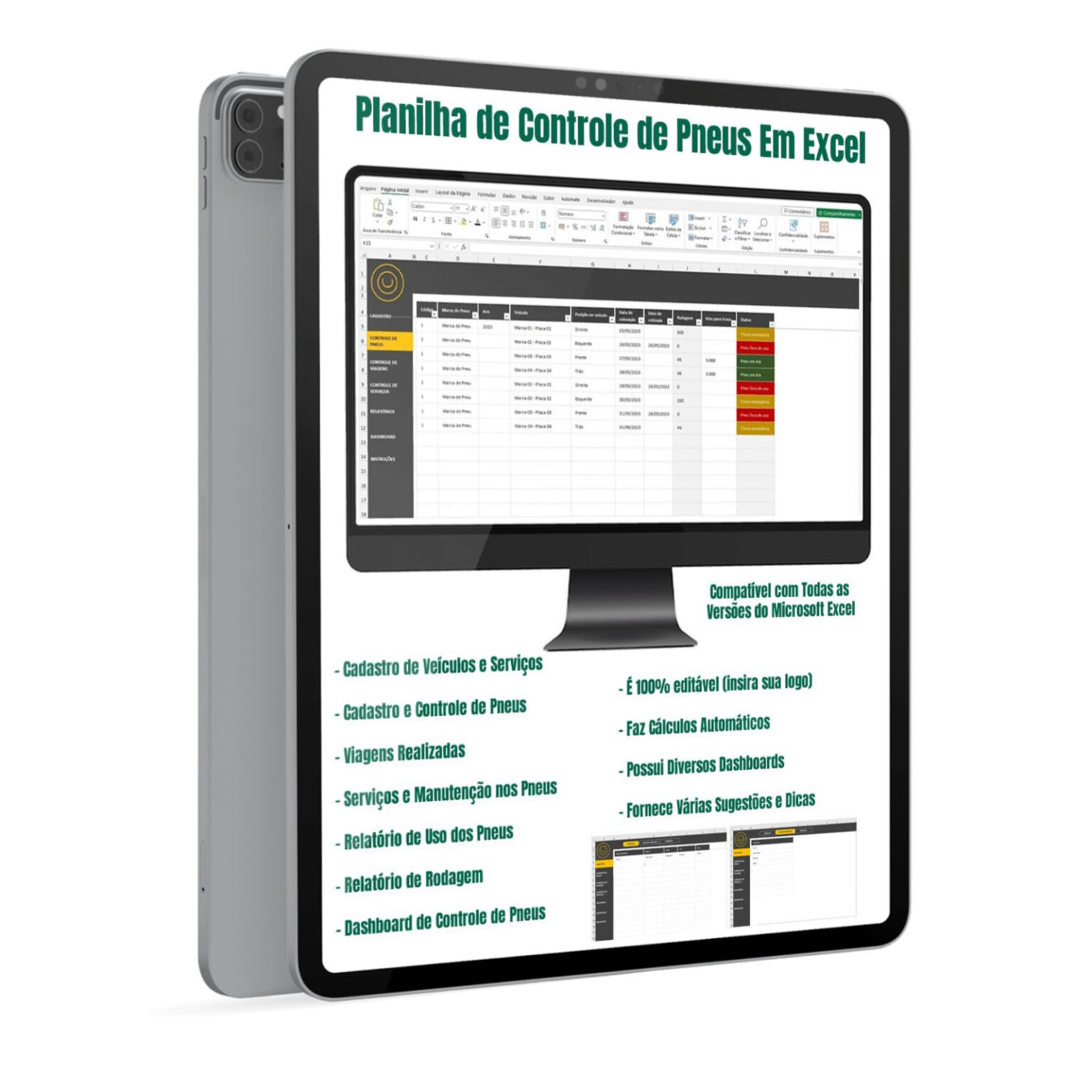 Planilha de Controle de Pneus Em Excel – Planilhas Excel