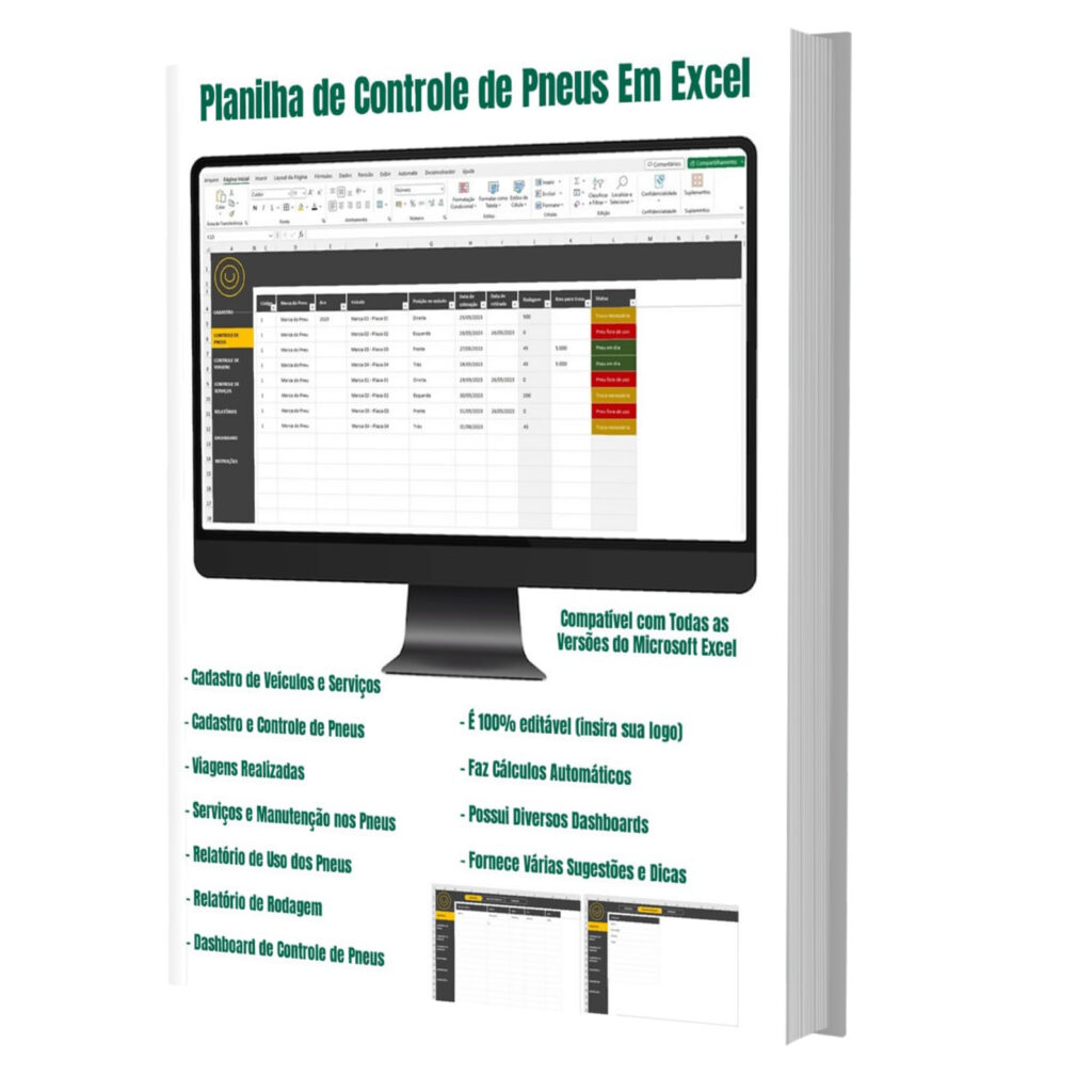 Planilha de Controle de Pneus Em Excel – Planilhas Excel