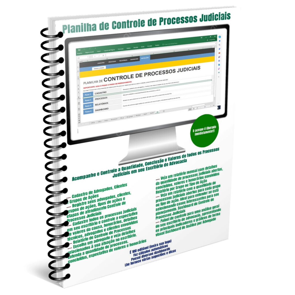 Planilha de Controle de Processos Judiciais – Planilhas Excel