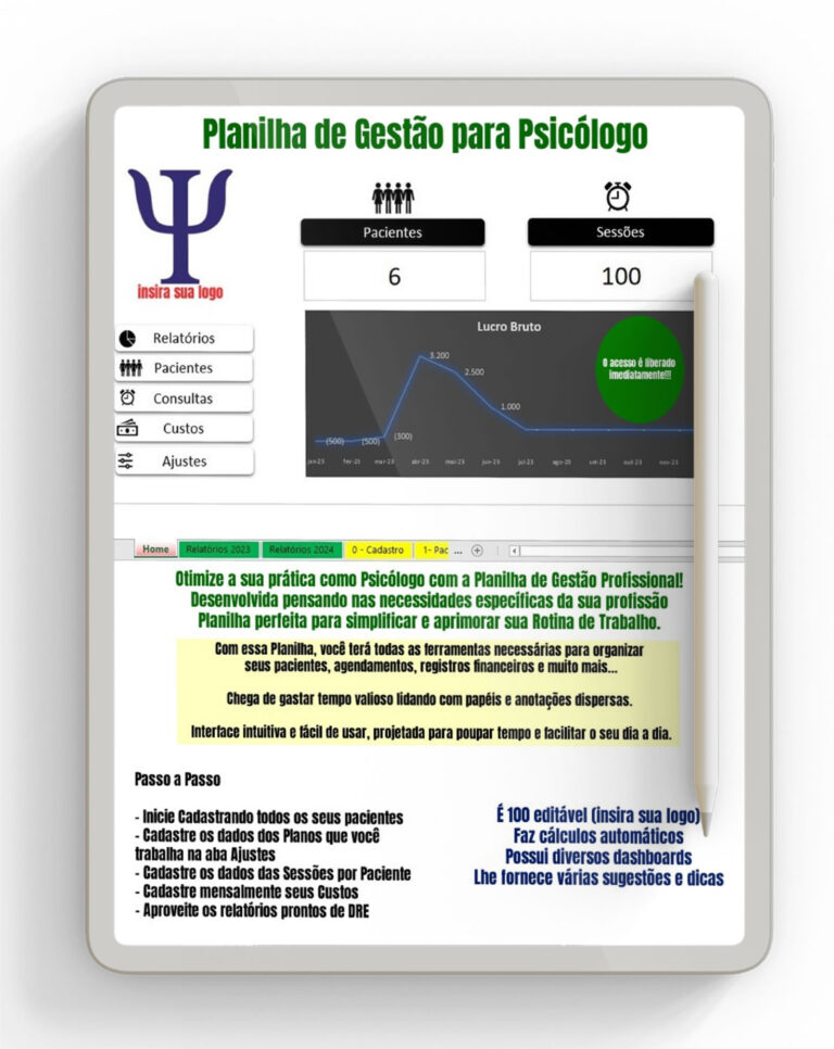 Planilha de Gestão para Psicólogo – Planilhas Excel