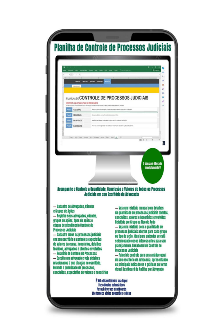 Planilha Excel de Controle de Processos Judiciais – Planilhas Excel