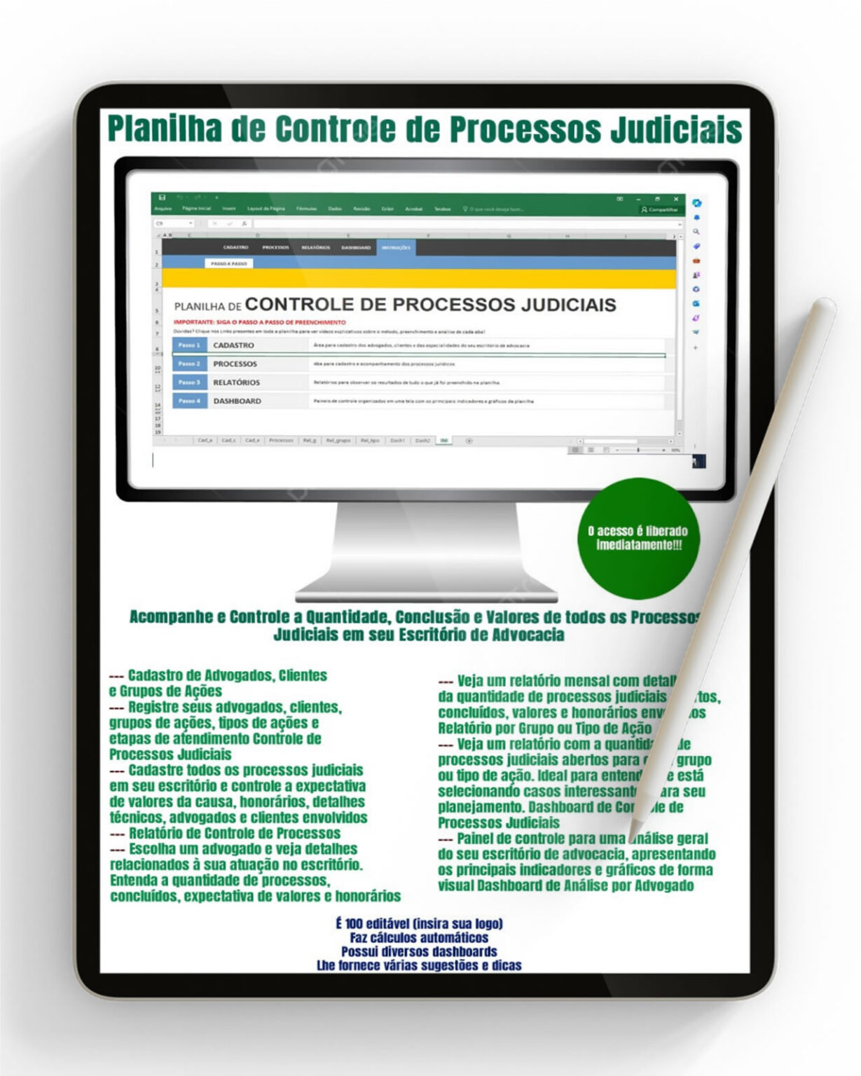 Planilha de Controle de Processos Judiciais – Planilhas Excel