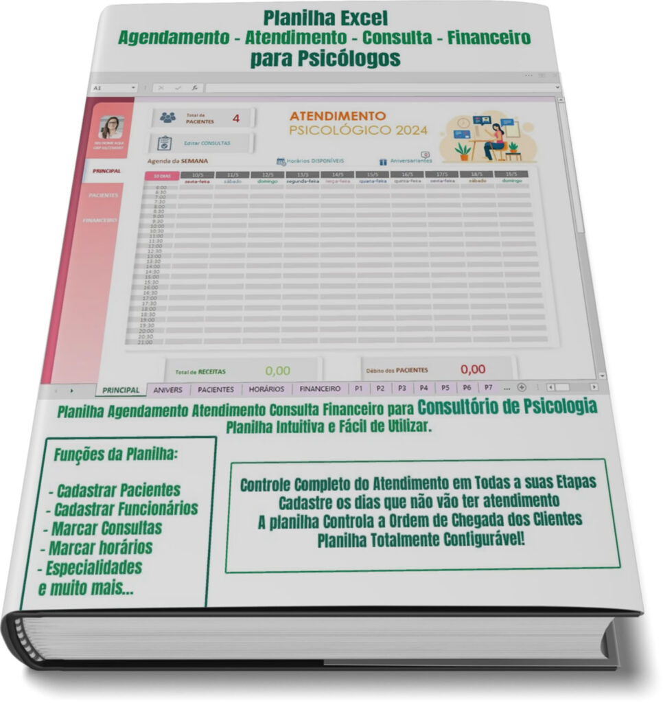 Planilha Agendamento Psicólogo – Planilhas Excel