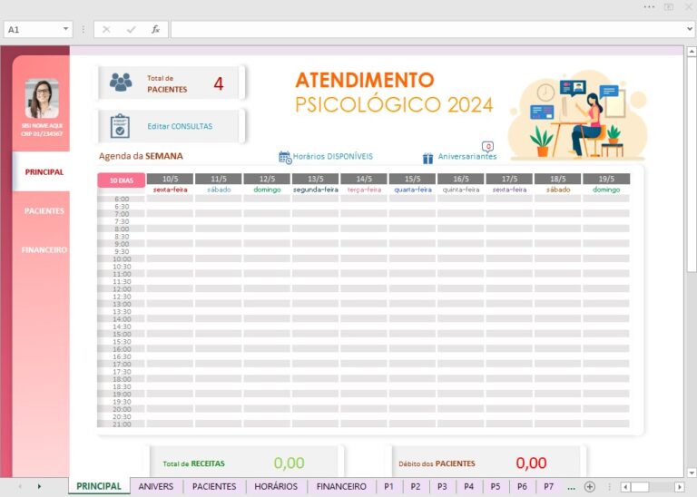 Planilha Agendamento Psicólogo – Planilhas Excel