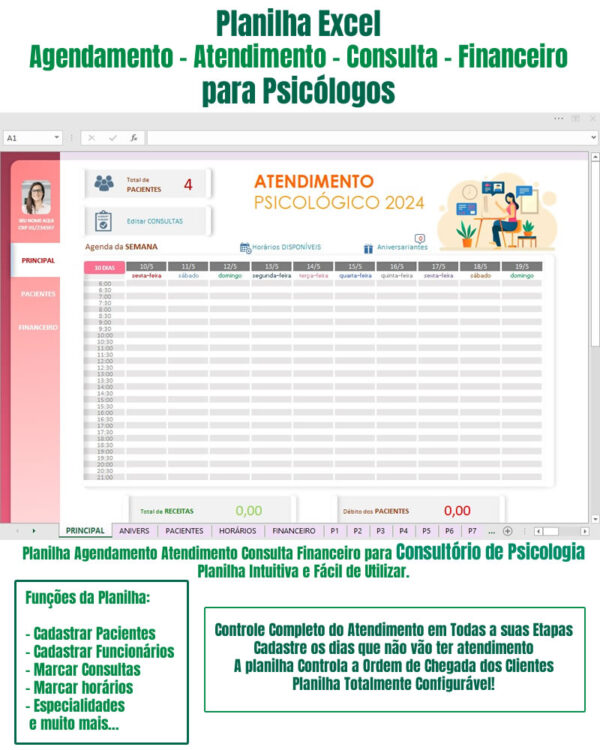 Planilha Agendamento Psicólogo – Planilhas Excel