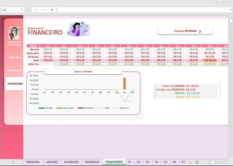 Planilha Agendamento Psicólogo – Planilhas Excel