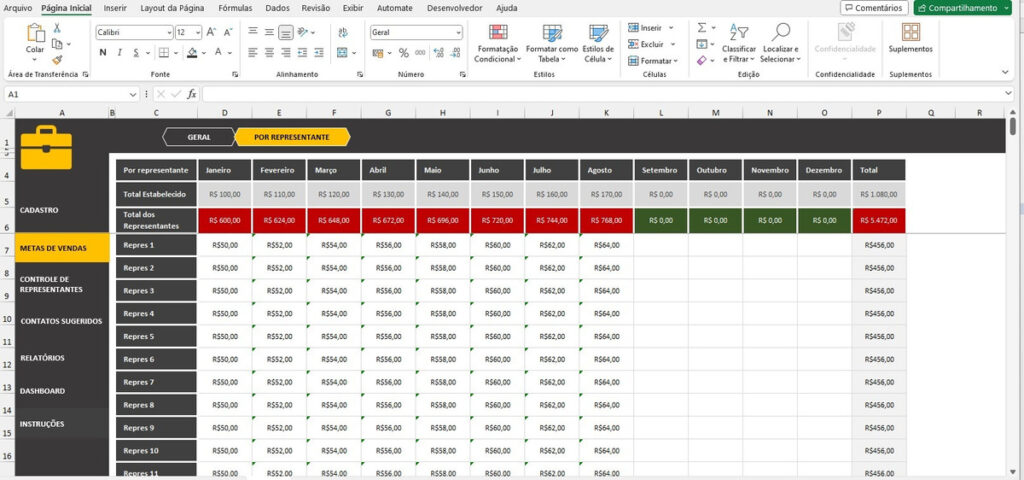 Planilha Excel Controle Representante Comercial – Planilhas Excel