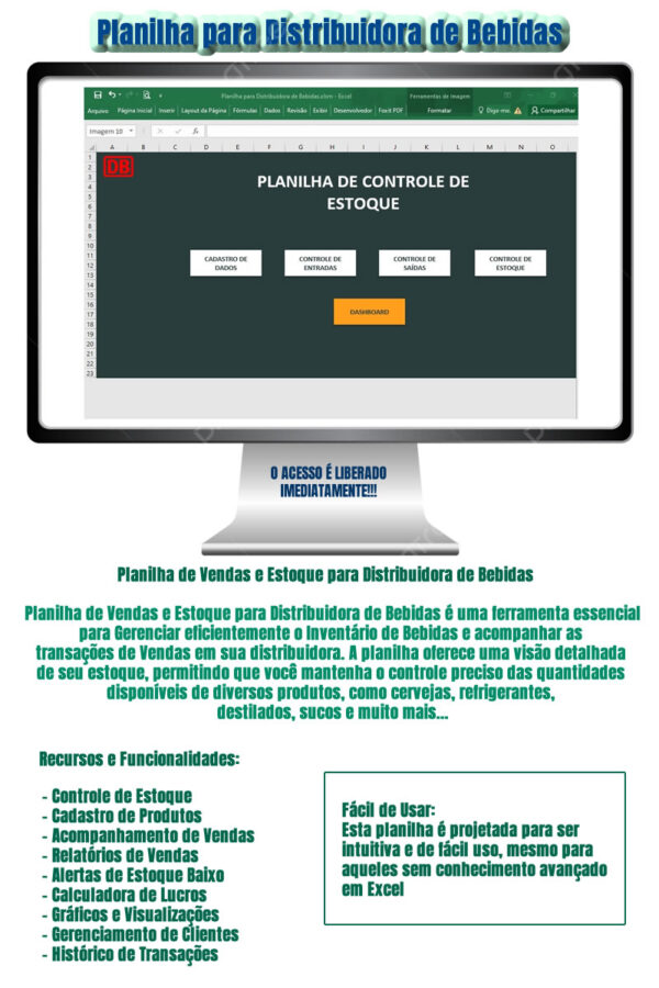 Planilha Vendas e Estoque de Bebidas – Planilhas Excel