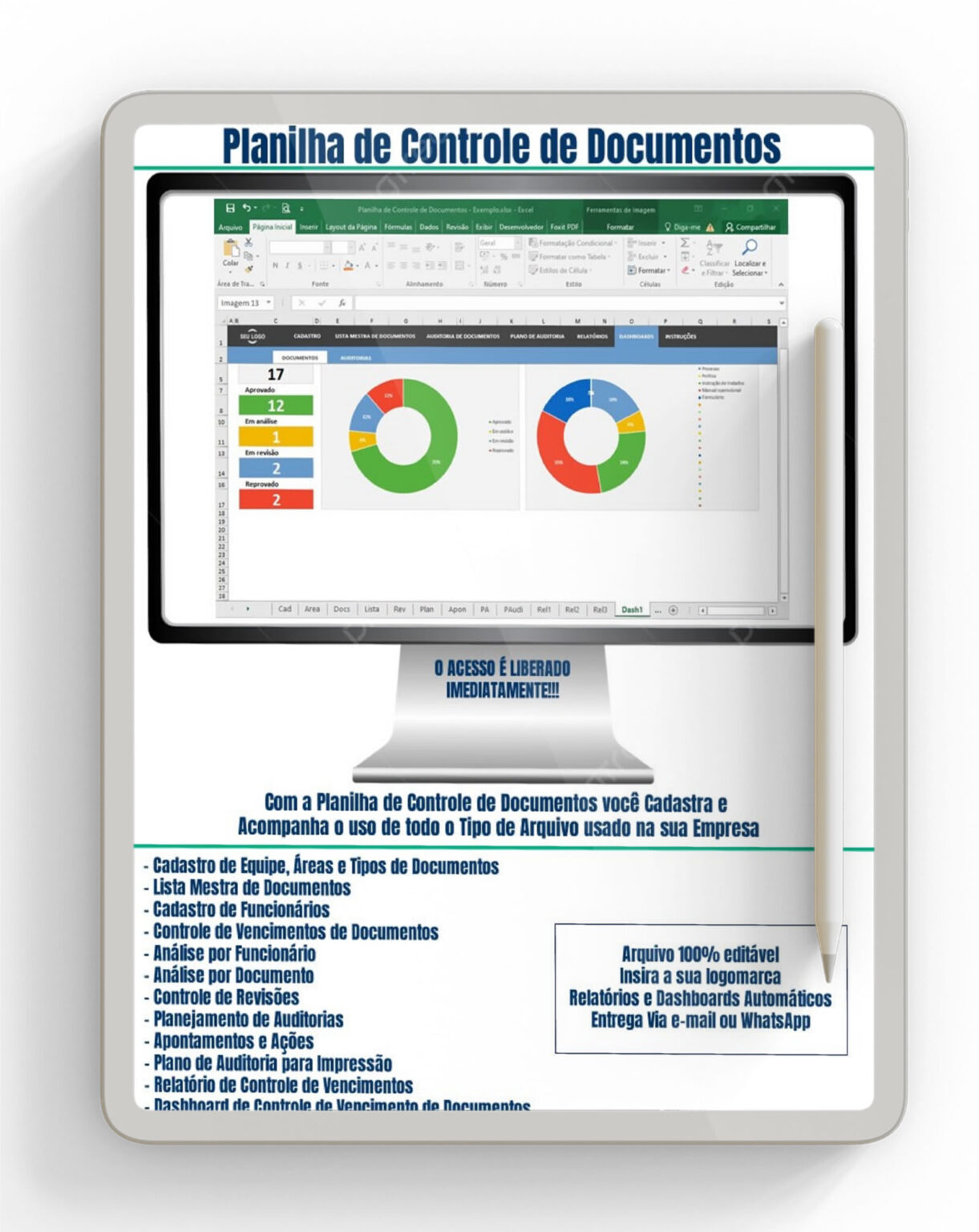 Planilha de Controle de Documentos – Planilhas Excel