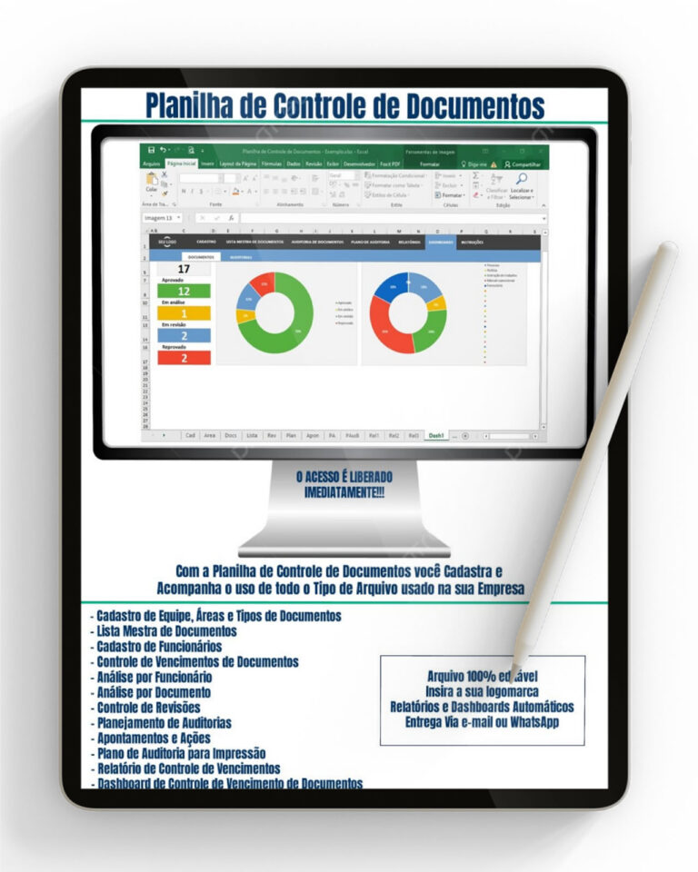 Planilha de Controle de Documentos – Planilhas Excel