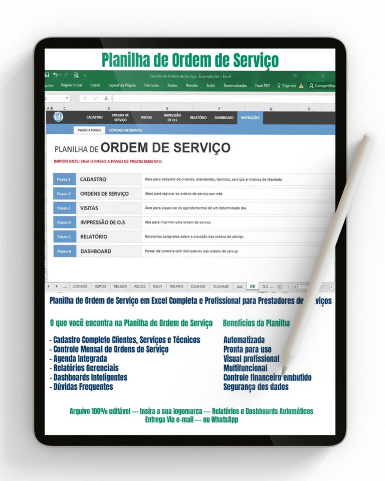 Planilha de Ordem de Serviço – Planilhas Excel